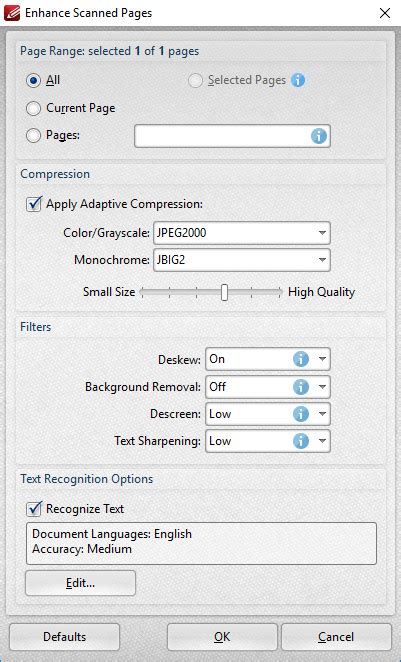 Tabs Guide Convert Tab Enhance Scanned Pages