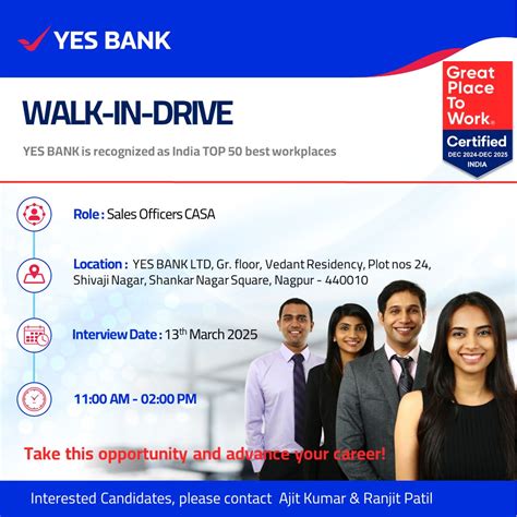 Yes Bank Is Seeking A Sales Officer For The Casa Role In Nagpur Manisha Gupta
