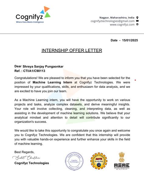 machinelearning internship cognifyztechnologies ai datascience… shreya pungaonkar