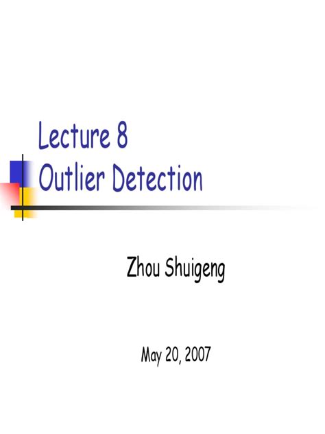 Lecture 8 Outlier Detection Pdf Outlier Cluster Analysis