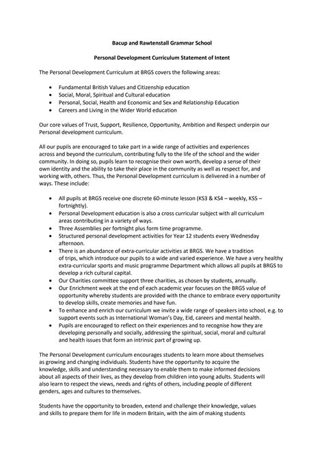 Personal Development Statement Of Intent Draft By Schudio Issuu