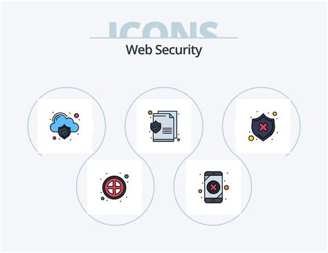 Web Security Line Filled Icon Pack 5 Icon Design Lock Encryption Lock Download Cyber