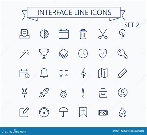 User Interface Line Mini Icons Set 2 Editable Stroke 24 Px Stock