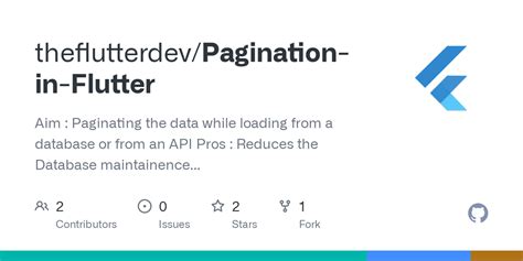 github theflutterdev pagination in flutter aim paginating the data