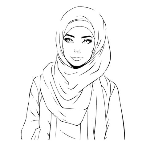 히자브를 입은 무슬림 여성의 히자브을 입은 이슬람 여성 프리미엄 벡터