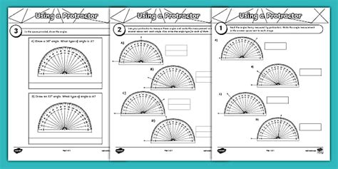 Fourth Grade Using A Protractor Activity Teacher Made