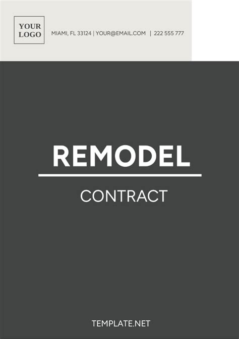Free Remodel Contract Template To Edit Online