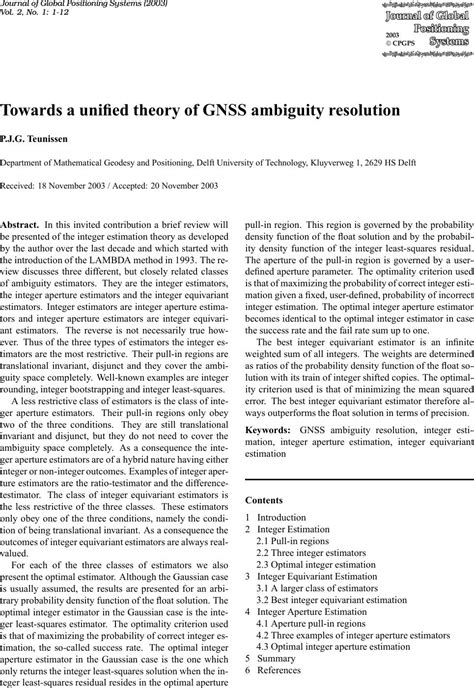 Towards A Unified Theory Of Gnss Ambiguity Resolution