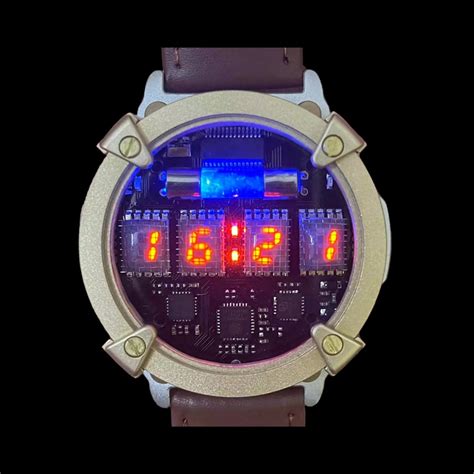 Cyberpunk Nixie Watch With Custom Engraving And Wireless Charging Ip68 Waterproof Neat Circuit Sci