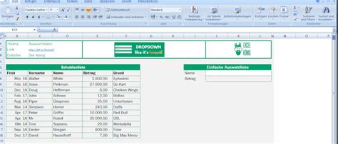 Sologesang Excel Liste Excel Vorlagen Brezelbruder