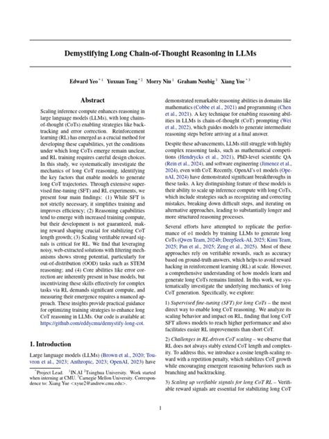 Demystifying Long Chain Of Thought Reasoning In Llms Pdf