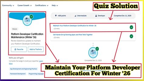Platform Developer Certification Maintenance Winter26maintain Your