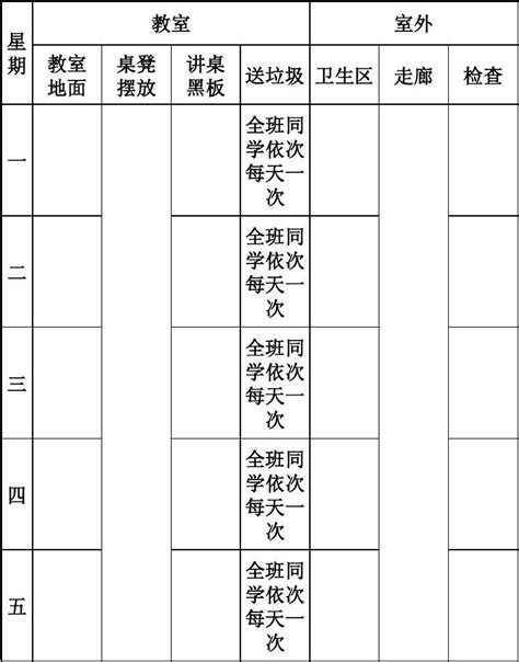 班级值日表安排、班干部表word文档在线阅读与下载无忧文档