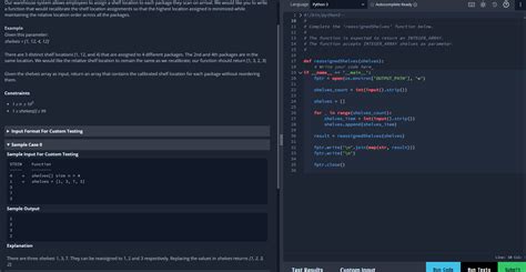 Solved Language Python 3 Autocomplete Ready O Our