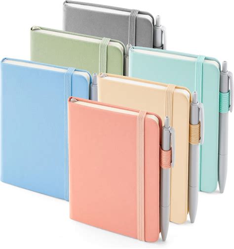 Feela 6 Pack Pocket Small Notebooks Bulk Mini Cute Memo Notepads Hardcover College