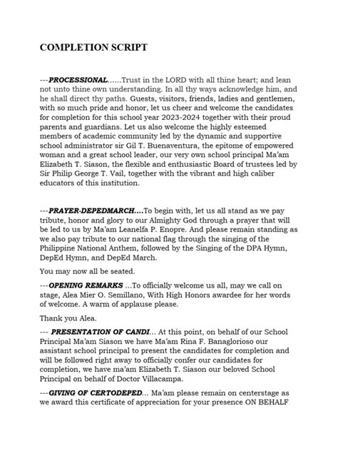 Completion Script Pdf