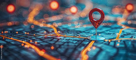 GPS Marker Indicating A Specific Position On A Map Allowing For Precise Navigation And Location