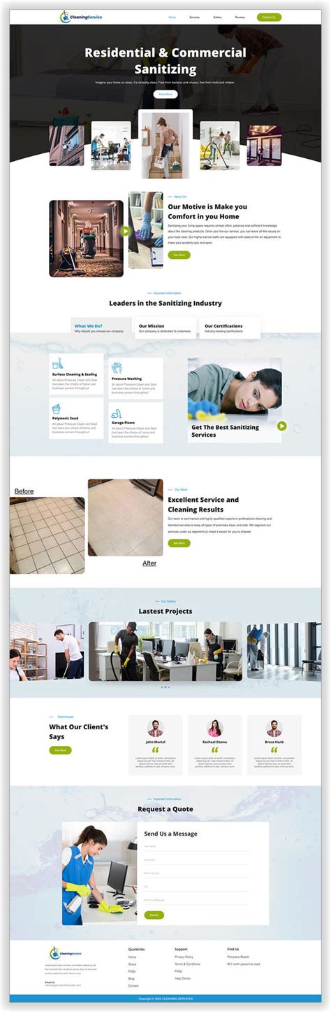 Cleaning Service Template UI Adobe XD