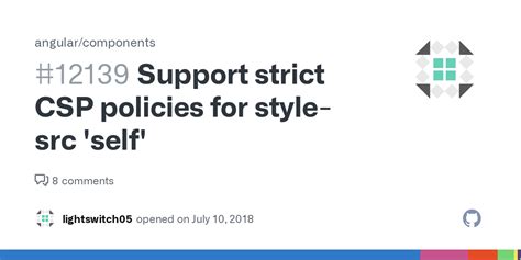 Support Strict Csp Policies For Style Src Self · Issue 12139