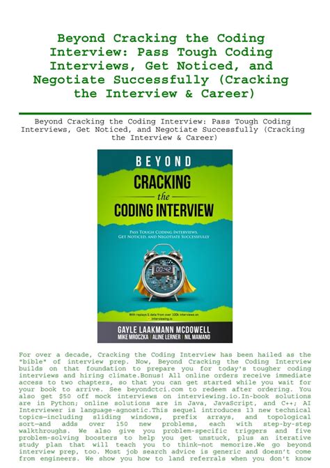 Pdf Beyond Cracking The Coding Interview Pass Tough Coding Interviews