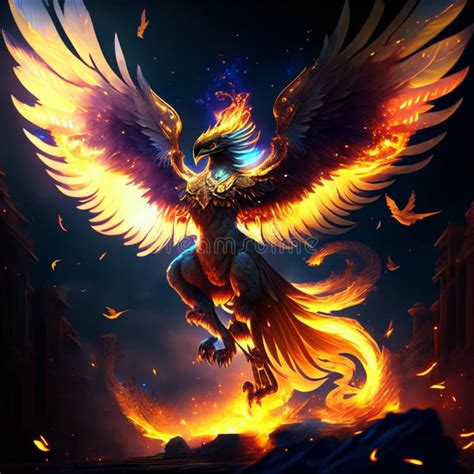 Eagle In The Fire Vector Illustration Of A Fiery Bird Stock Illustration Illustration Of