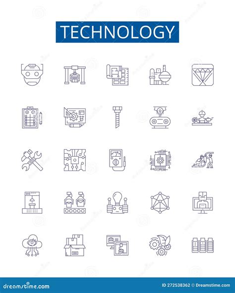 Technology Line Icons Signs Set Design Collection Of Tech Gadget Electronics Network