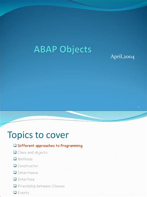 Oops In Sap Abap Pdf Class Computer Programming Inheritance