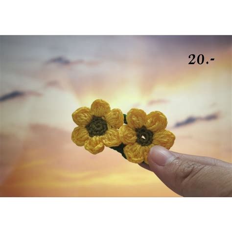 กิ๊บติดผมไหมพรม กิ๊บติดผมโครเชต์ กิ๊บติดผมทานตะวัน Hand Made Thaipick