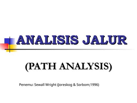 Analisis Jalur Model Path Analysis Hubungan Antar Variabel Ppt