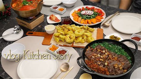 변함없이 좋은 것 팬케이크 브런치🥞 스테이크 솥밥으로 한식파티메뉴 Youtube