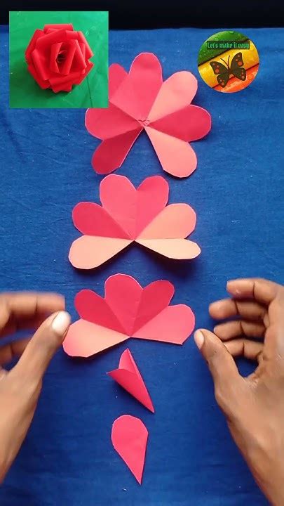 How To Make A Paper Rose Flower කඩදාසිවලින් ලස්සන රෝස මලක් හදමු Youtube