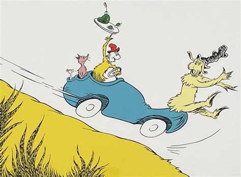 Original Dr Seuss Serigraph Would You Could You In A Car From Gr