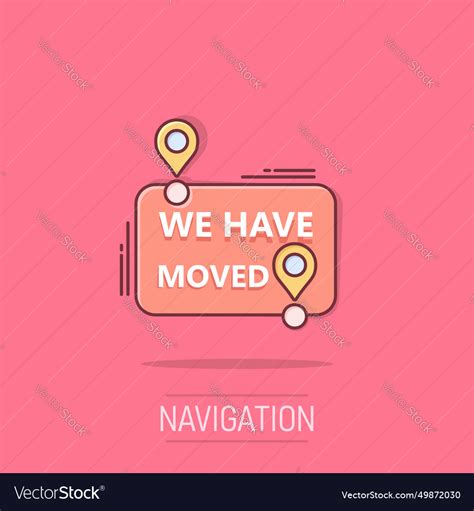 Move Location Icon In Comic Style Pin Gps Cartoon Vector Image