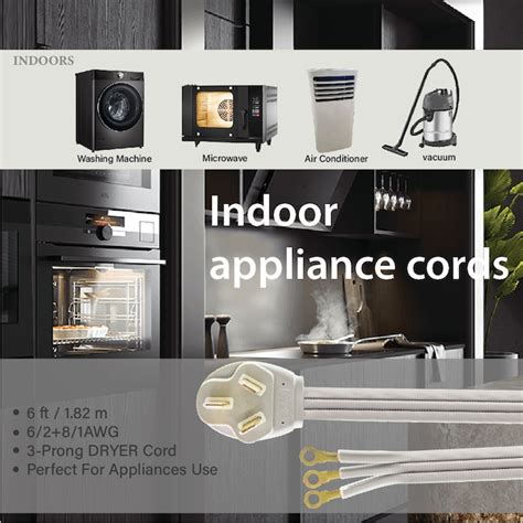 Utilitech Range Cord 6 Ft 50 Amp 3 Prong Gray Range Appliance Power