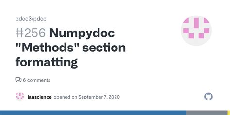 Numpydoc Methods Section Formatting · Issue 256 · Pdoc3 Pdoc · Github