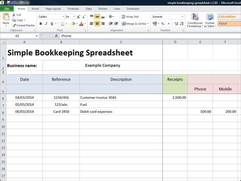 Double Entry Bookkeeping Excel Template