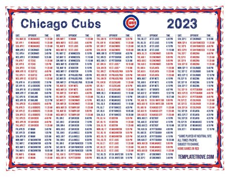 Free Cubs Printable Schedule 2024 Get Yours Printables For Everyone