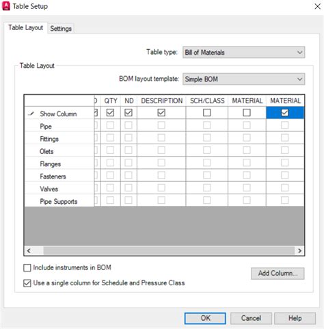 Adding Material To The Bill Of Materials Results In No Isometric Drawing Being Created In
