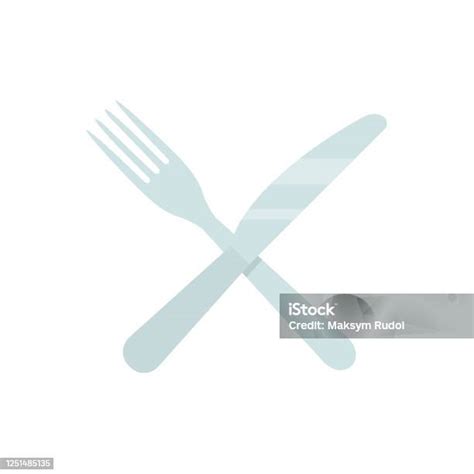 포크와 칼 플랫 포크 나이프 및 플레이트 아이콘 흰색 배경에 고립 된 벡터 일러스트 강철에 대한 스톡 벡터 아트 및 기타 이미지 강철 그릇 그림자 Istock
