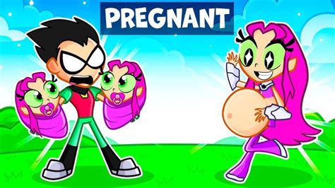 Robin Y Starfire Embarazadas