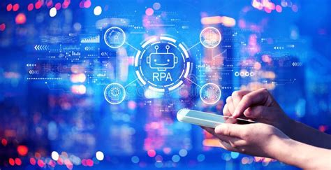 Robotic Process Automation Theme With Person Using A Smartphone At