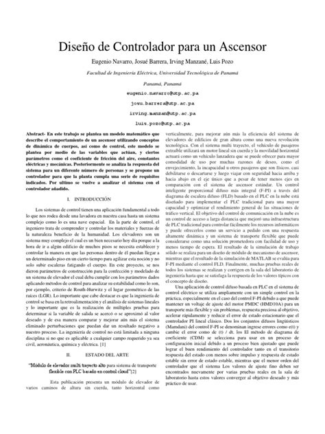 Proyecto Final Control 1 Pdf Engranaje Transporte