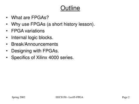 Ppt Eecs150 Digital Design Lecture 5 Field Programmable Gate