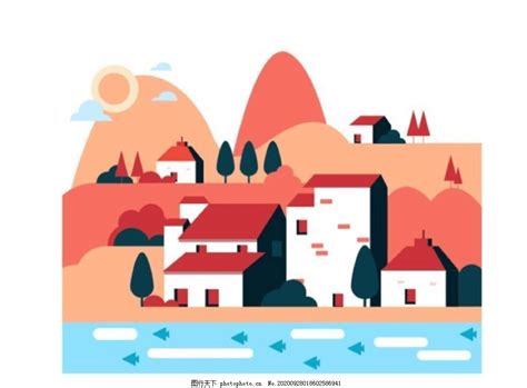 山间图片动漫卡通插画绘画 图行天下素材网