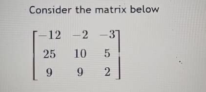 Solved Consider The Matrix Below 12 2 325105992 Chegg Com