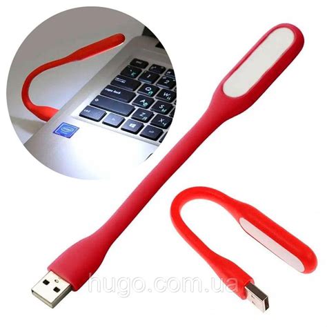 Гнучка Usb лампа ліхтарик Led Light Plastic Червона Портативний гнучкий світильник для