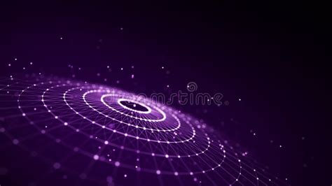 Futuristic Of Circular Flow Of Particles Digital Cyberspace Network Connections Structure 3d