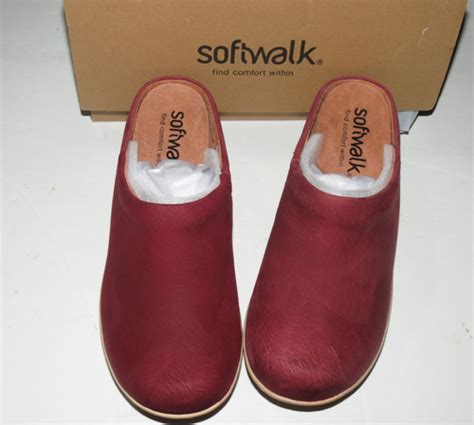Softwalk Madison Clog Leather Slip On Rust S2056 247 Womens Us 85 W