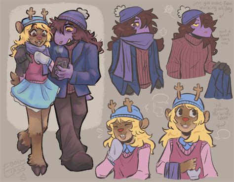 Noelle And Susie In Their Winter Outfits By Ebonytails Rdeltarune