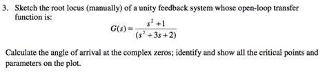 Solved Sketch The Root Locus Manually Of A Unity Feedback